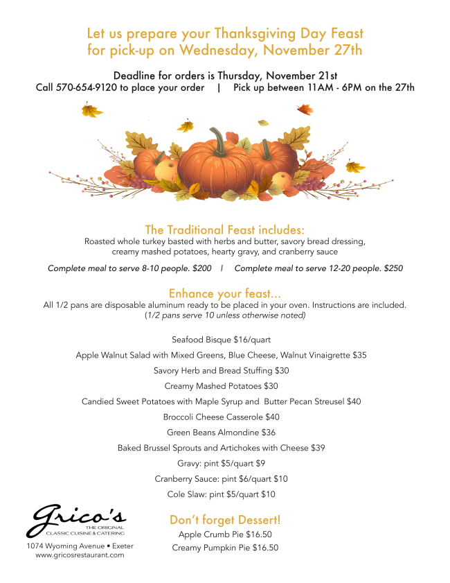 Best Bar & Restaurant Exeter | Grico's Classic Cuisine & Catering